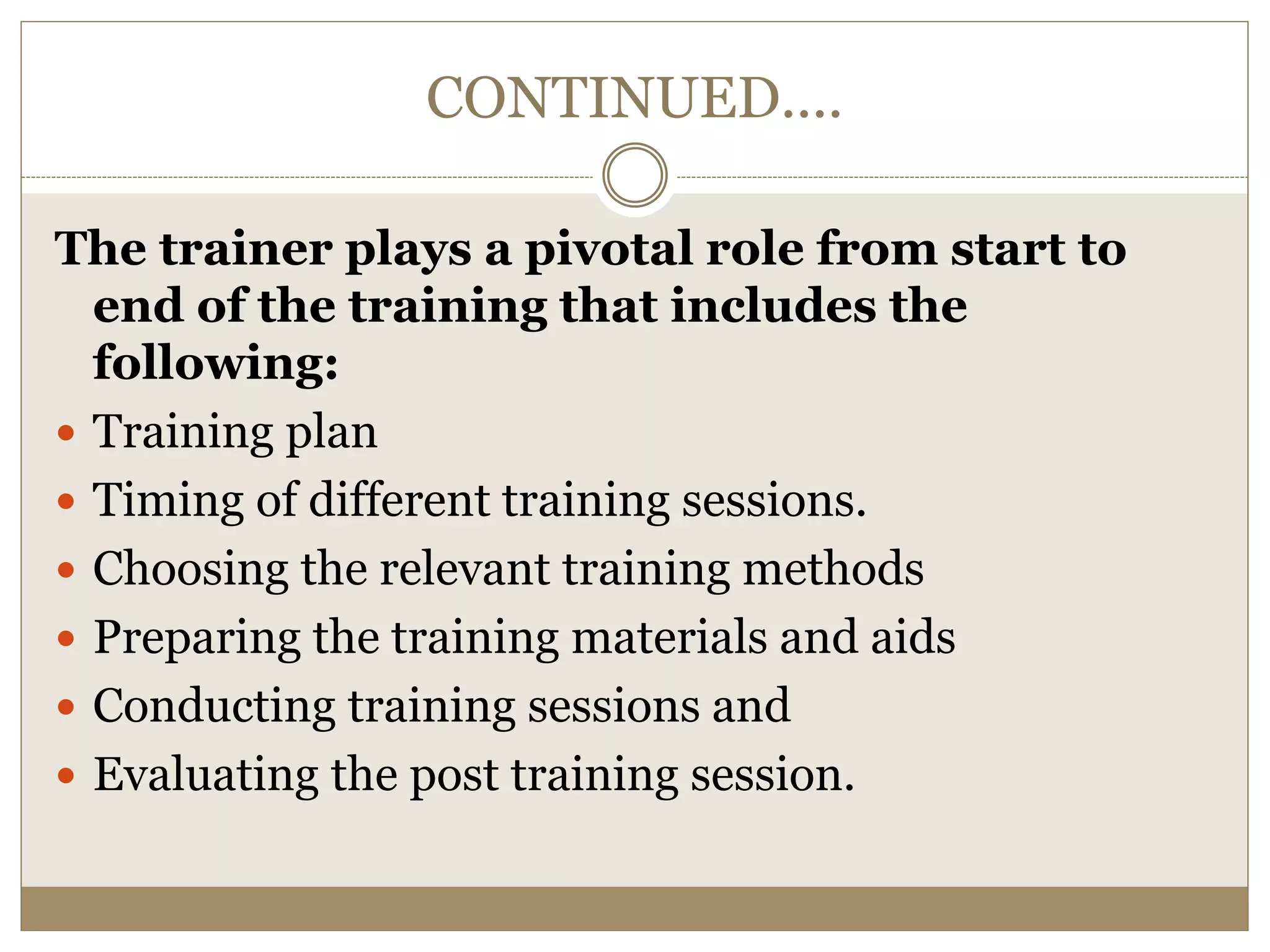 Trainee and trainer's role | PPTX