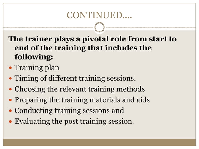 Trainee and trainer's role | PPTX