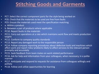 Stitching process - Leather Goods & Garments | PPT
