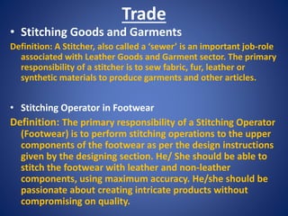 Stitching process - Leather Goods & Garments | PPT