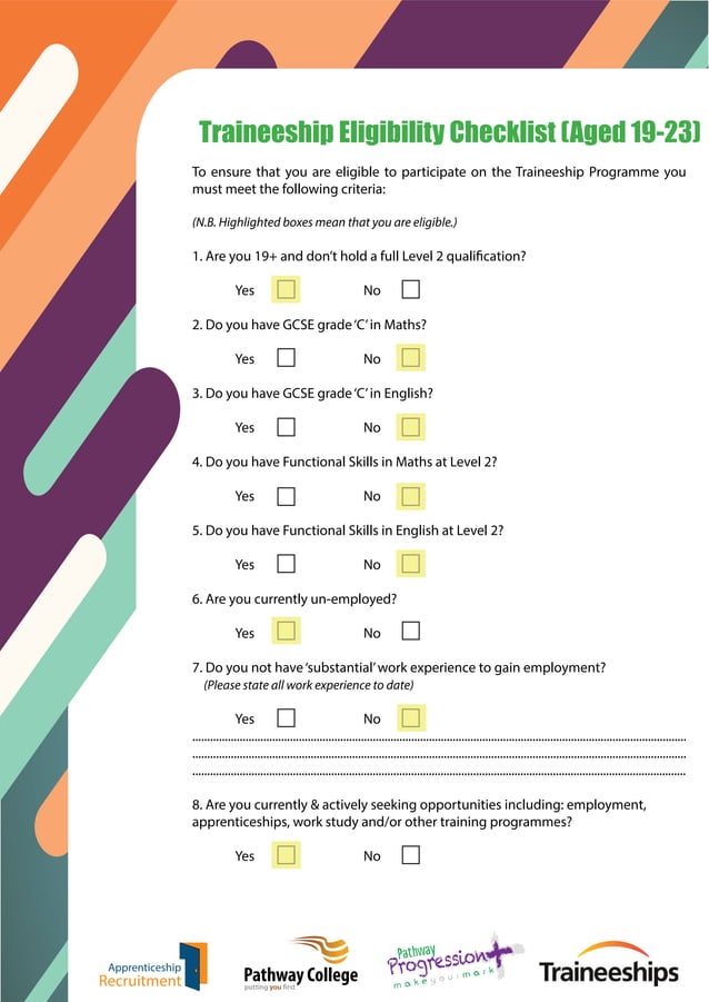 Traineeship Eligibility checklist 19 23, Am I eligible to do a ...