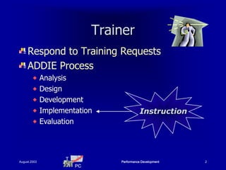 Trainer vs Performance Consultant | PPT