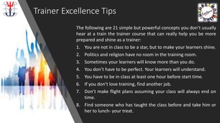 Trainer Excellence tips | PPT