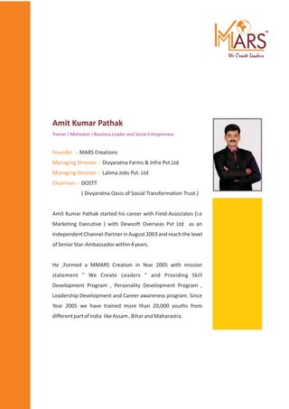 Amit Kumar Pathak ( Motivator Speaker & Corporate Trainer ) | PDF