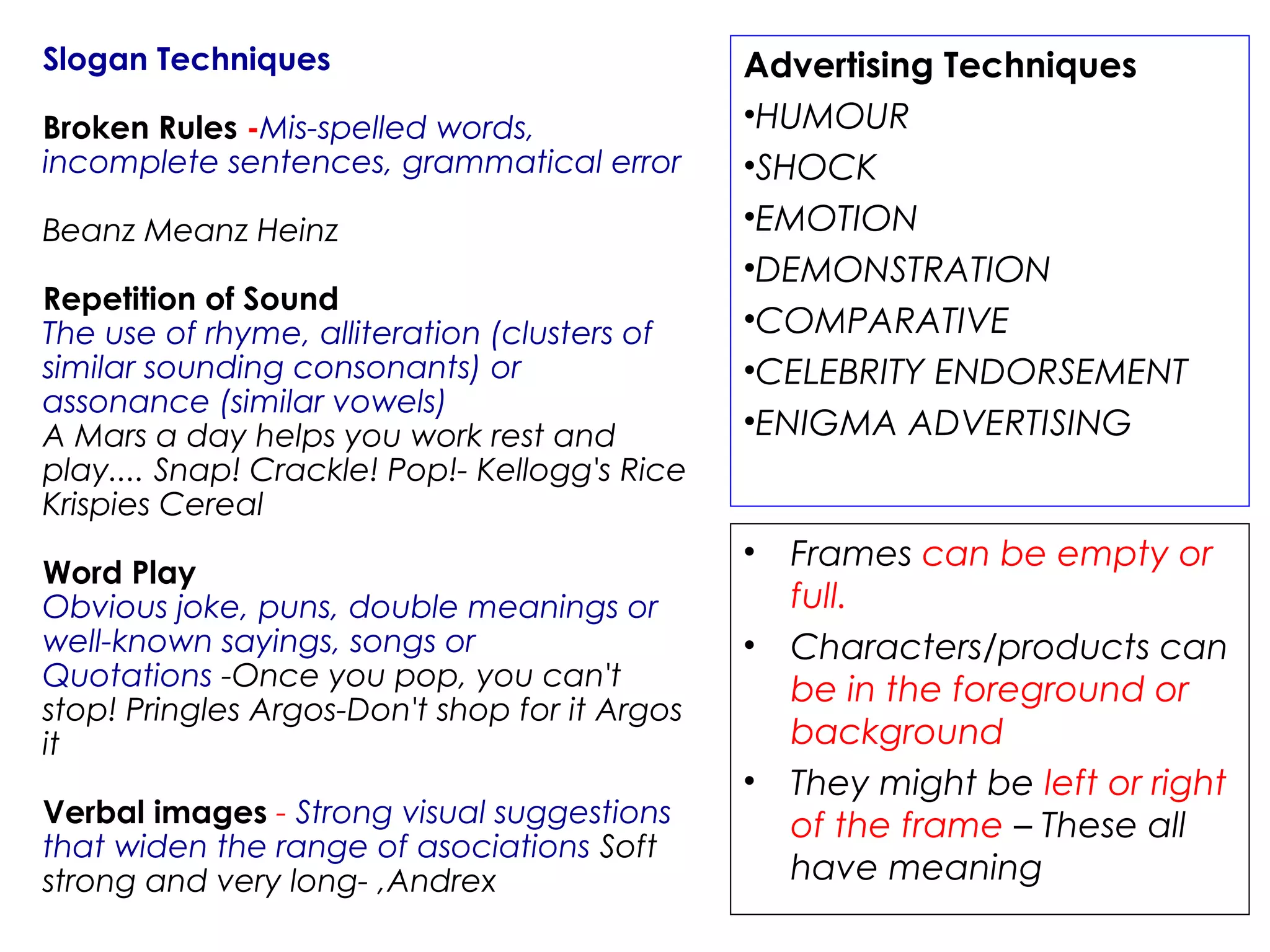 GCSE Media Advert Annotation Guide Sheet | PPT