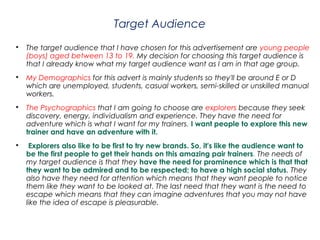 Trainers GCSE Advert Planning Examples of Work | PPT