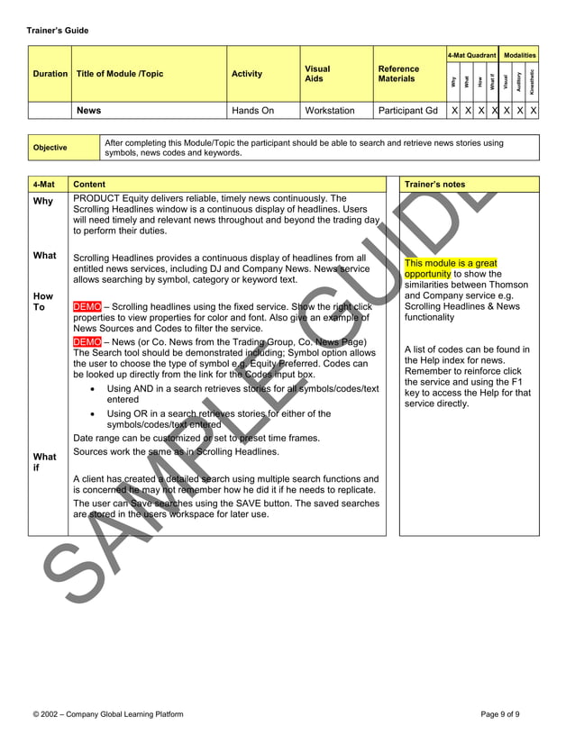 Trainers Guide SAMPLE | PDF