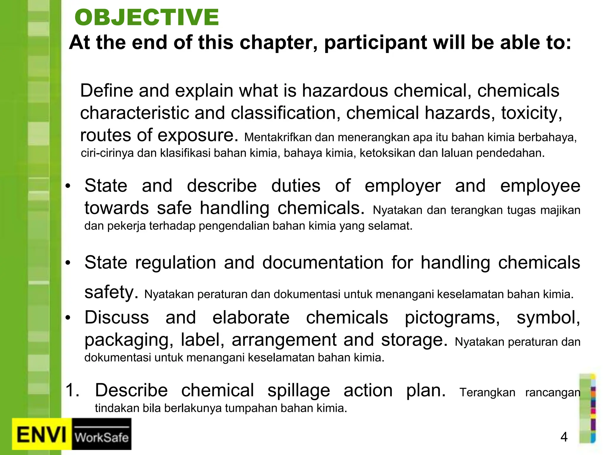 Trainer Slide - SAFE HANDLING AND SPILLAGE MANAGEMENT OF HAZARDOUS ...