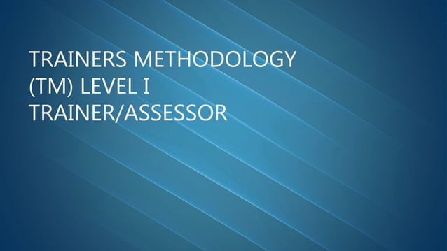 Trainers methodology (TM) Level I.pptx | Education industry | Industries