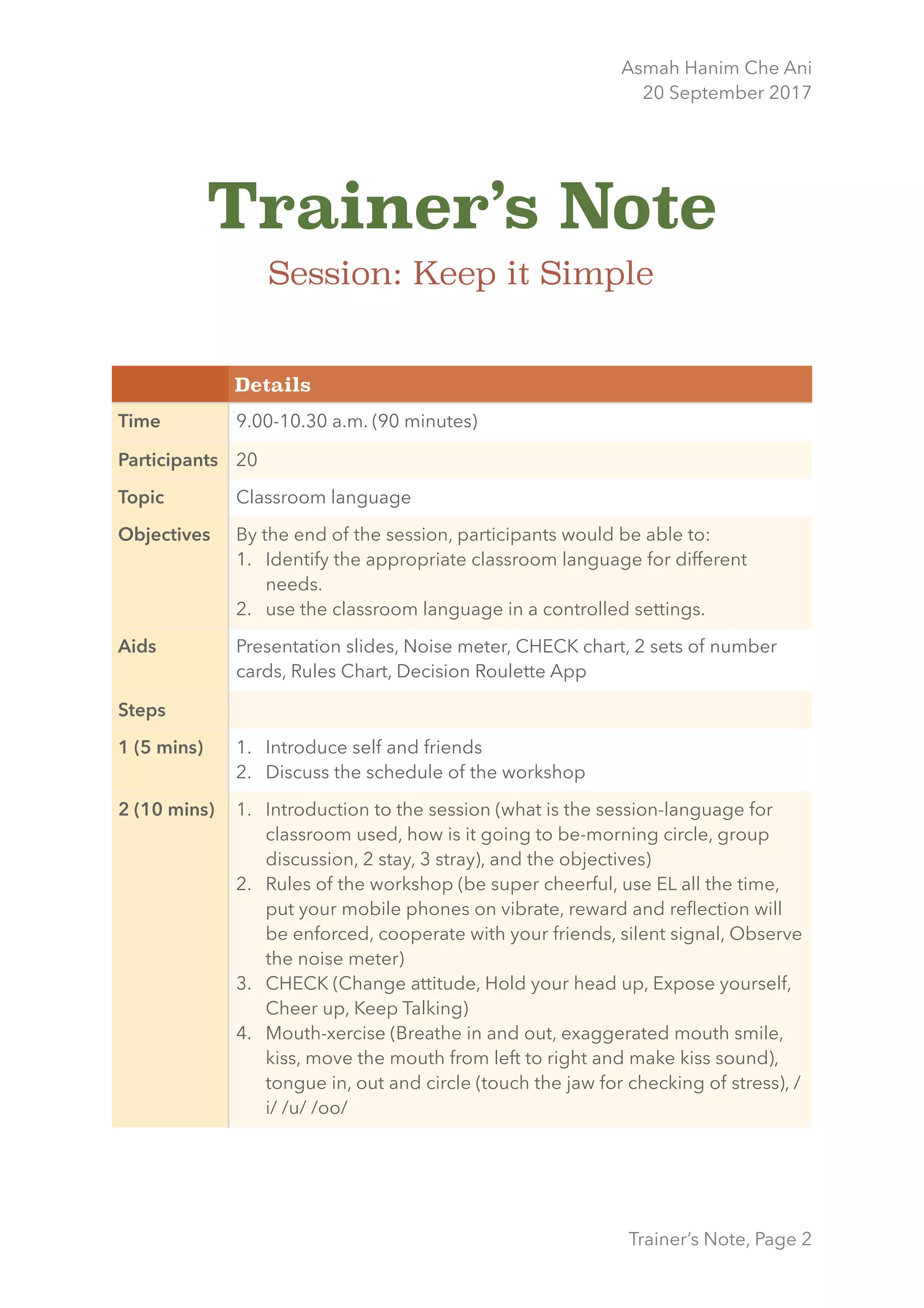 Training Classroom Language to Teachers | PDF