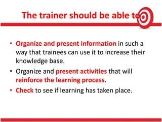 Trainer’s role and functions | PPTX | Vocational Training | Careers