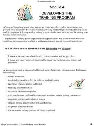 Traine the safety trainer | PPTX