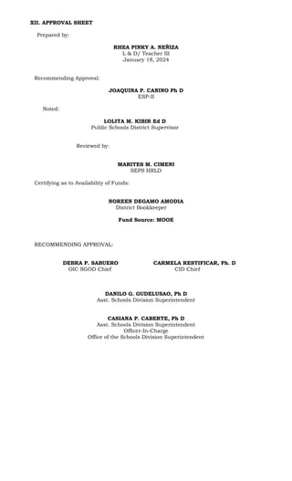 Training Design for DepEd Cluster-Based INSET 2024 | DOCX