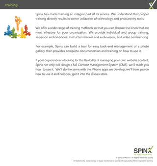 Spinx Inc. Web Design Company-Training Information | PDF