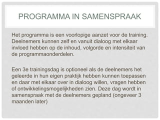 Training Dialoogbegeleider | PPT