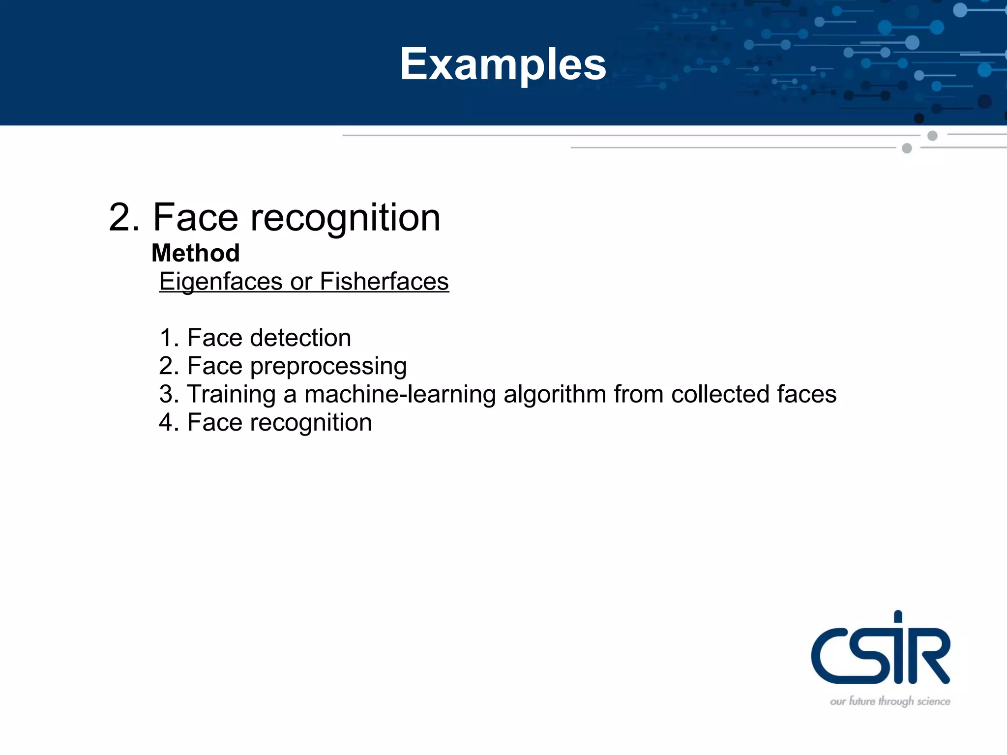 Machine learning group - Practical examples | PPT