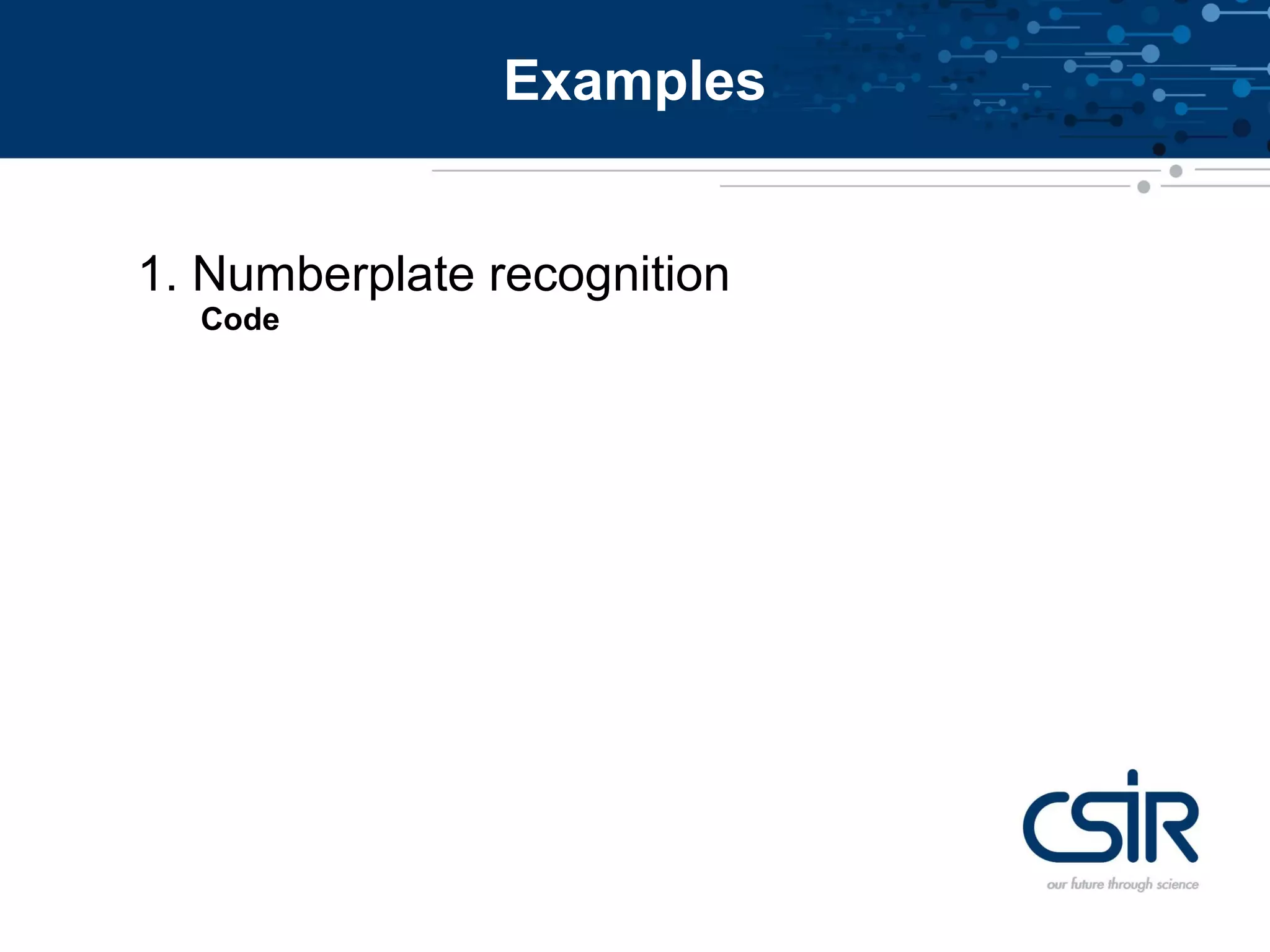 Machine learning group - Practical examples | PPT