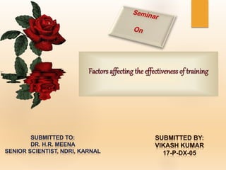 Training and Factors affecting effectiveness of training | PPTX