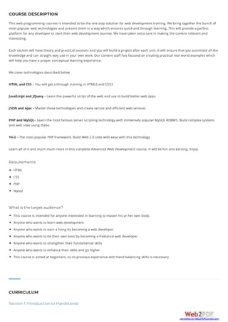 ADVANCED WEB DEVELOPMENT-Arrowsoft | PDF