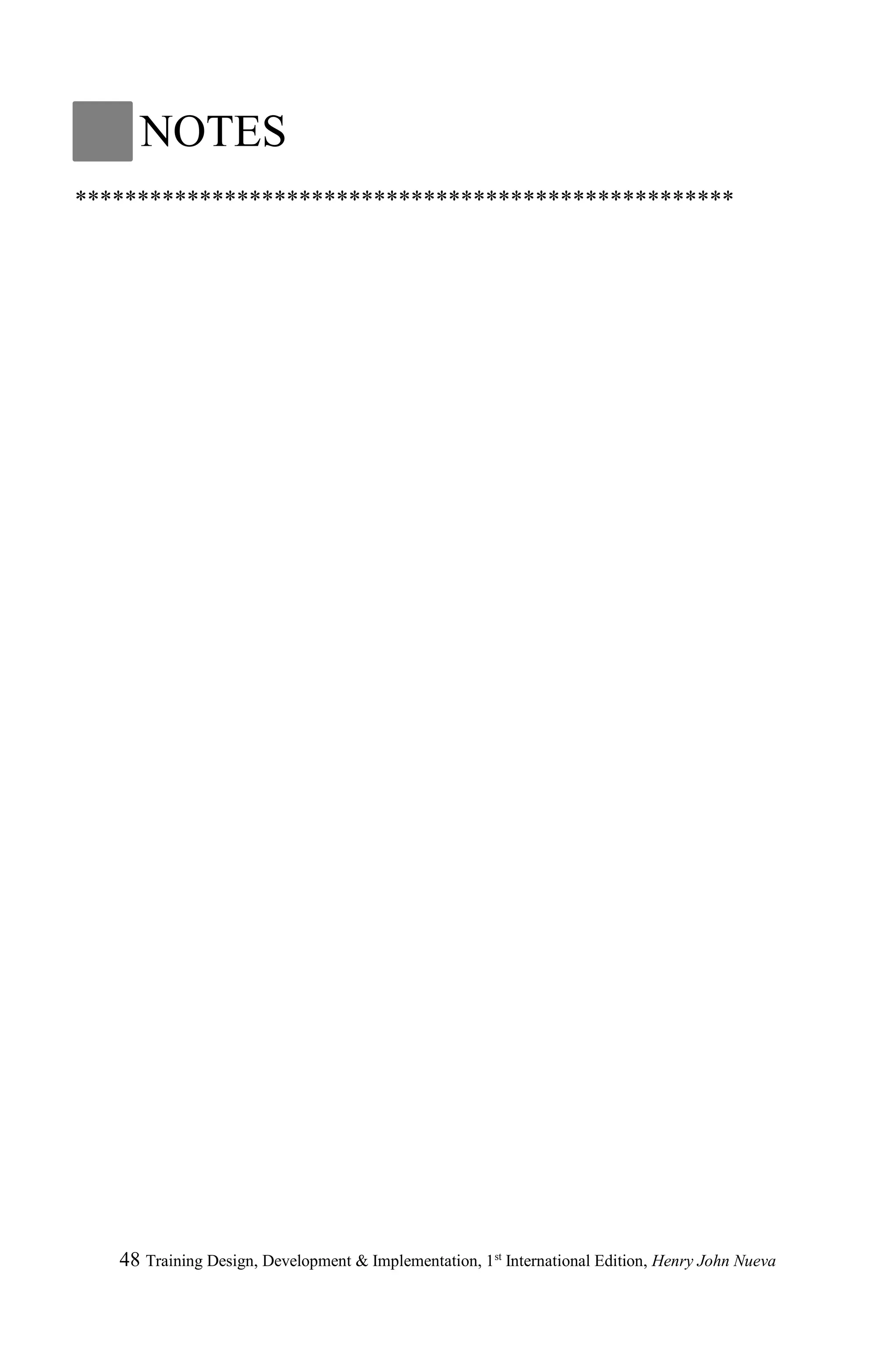 TRAINING DESIGN, DEVELOPMENT & IMPLEMENTATION | PDF