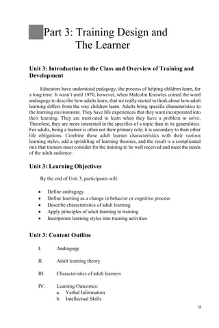 TRAINING DESIGN, DEVELOPMENT & IMPLEMENTATION | PDF