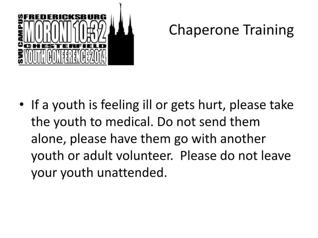 Youth Conference Chaperone Training | PPT | Free Download