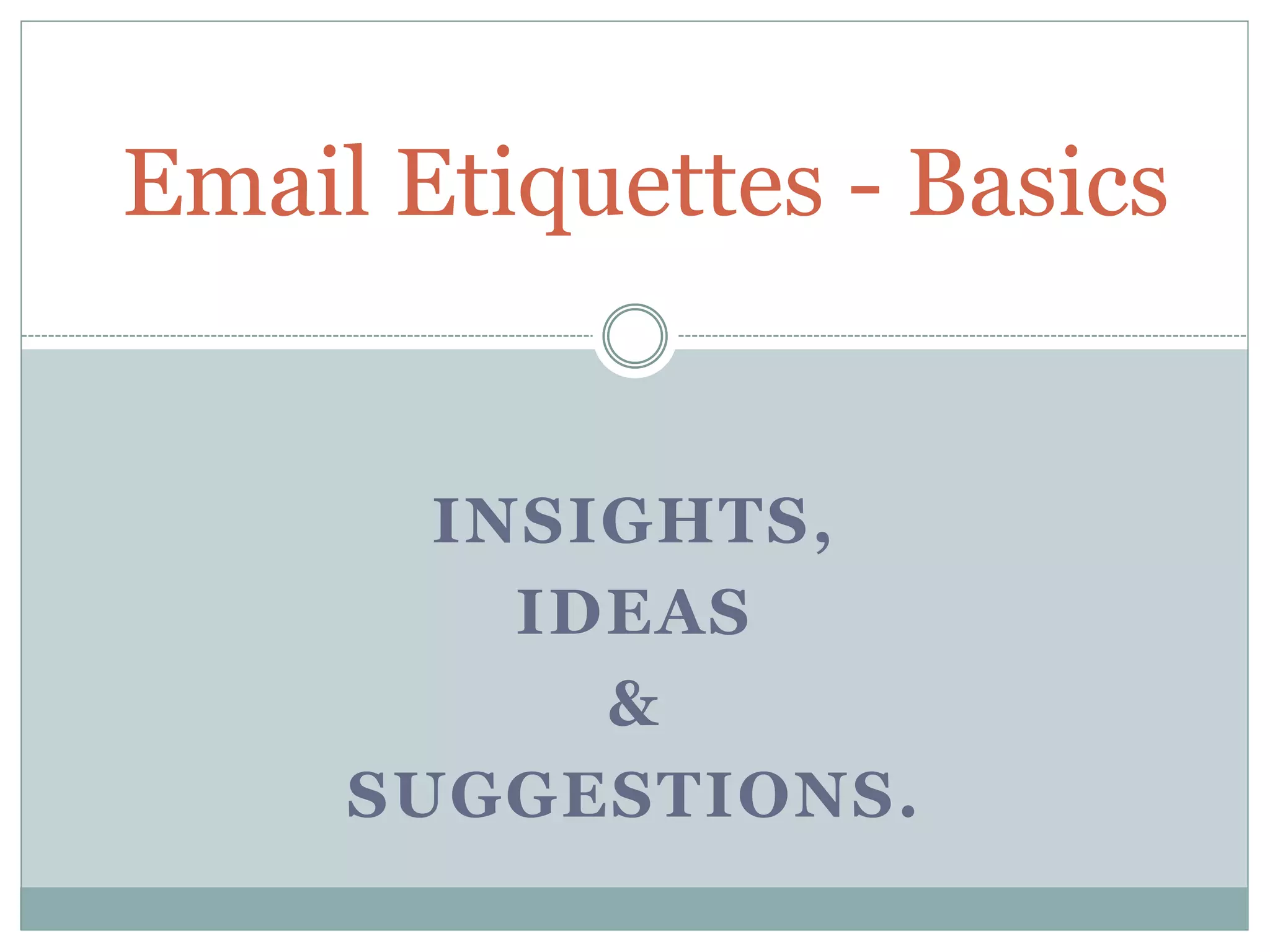 Email Etiquette - Basics | PPTX
