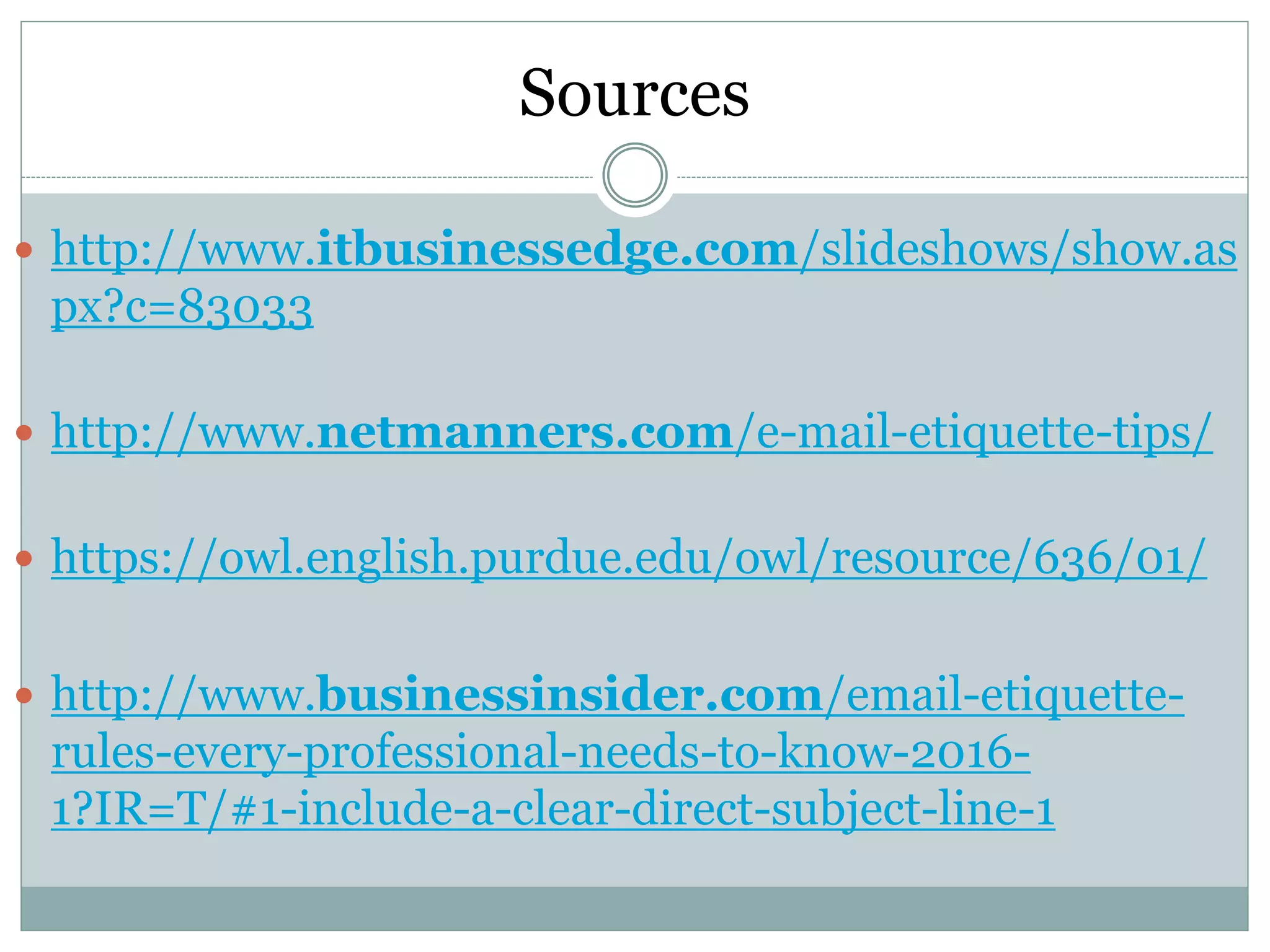 Email Etiquette - Basics | PPTX