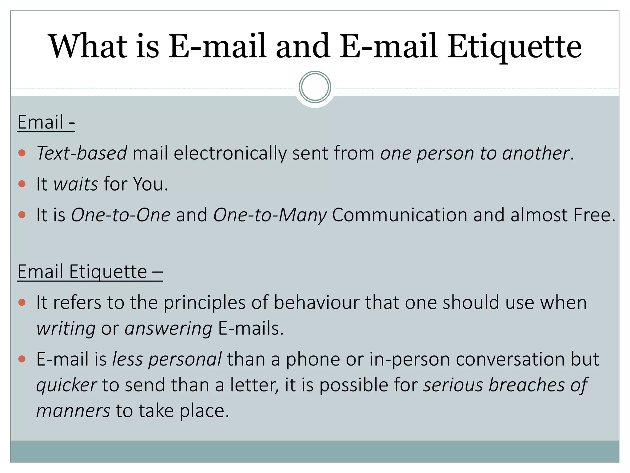 Email Etiquette - Basics | PPTX