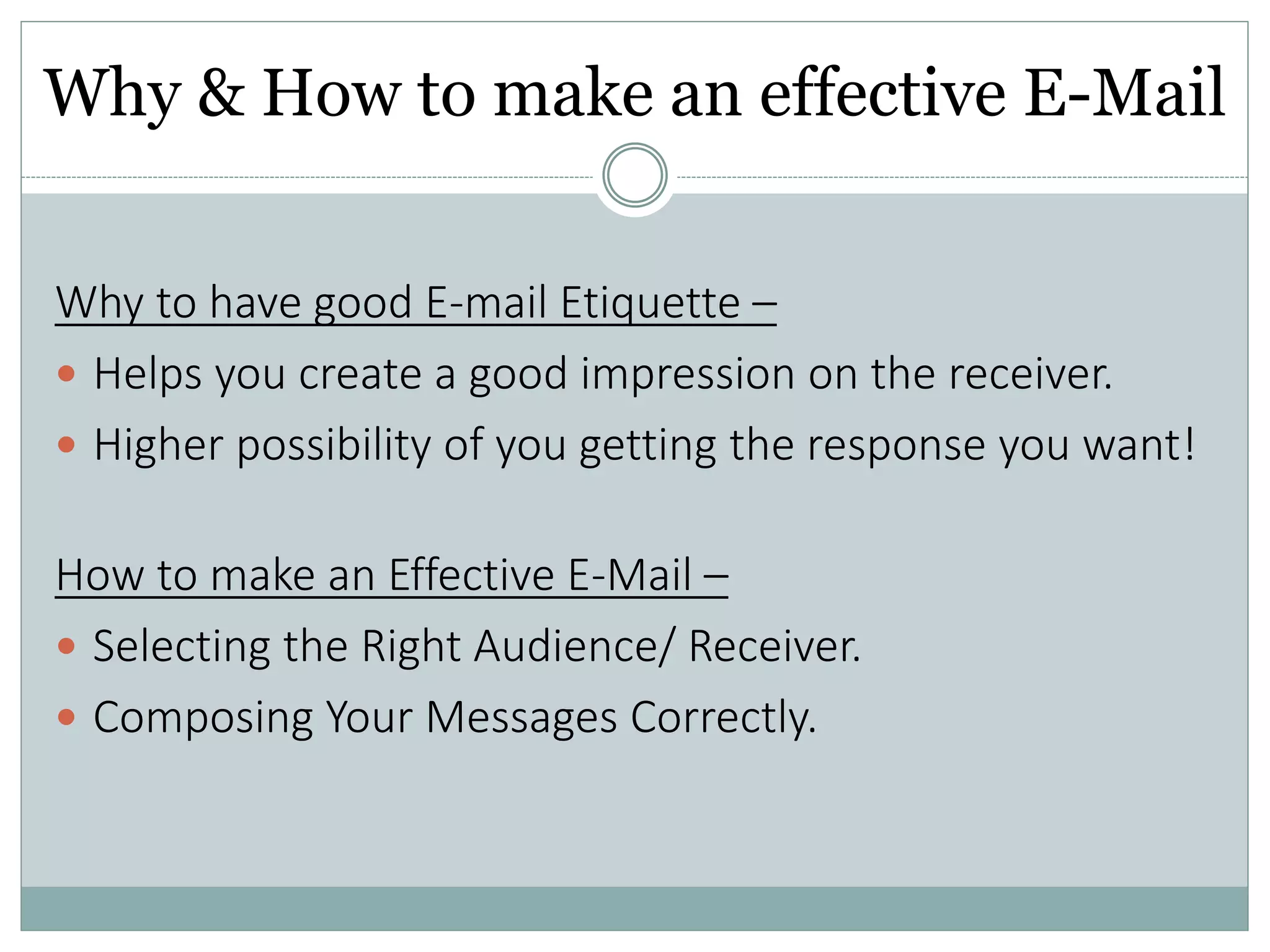 Email Etiquette - Basics | PPTX