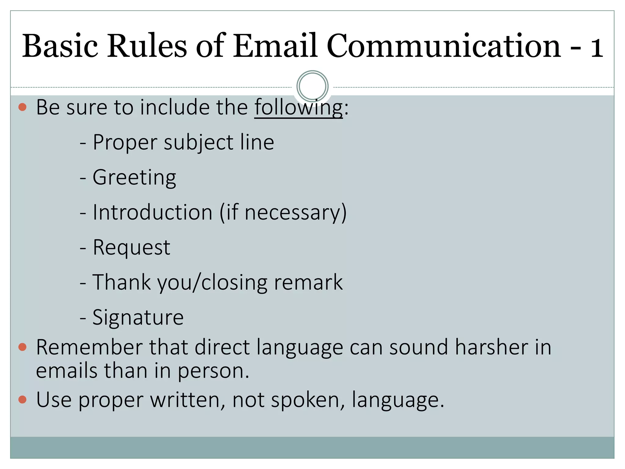 Email Etiquette - Basics | PPTX