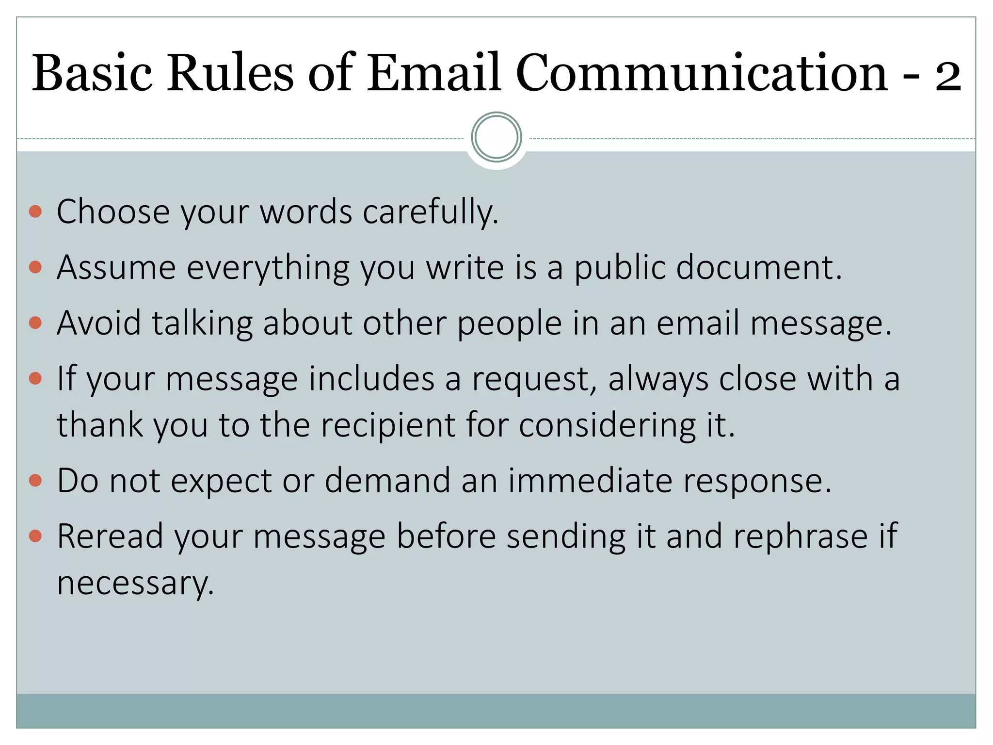 Email Etiquette - Basics | PPTX