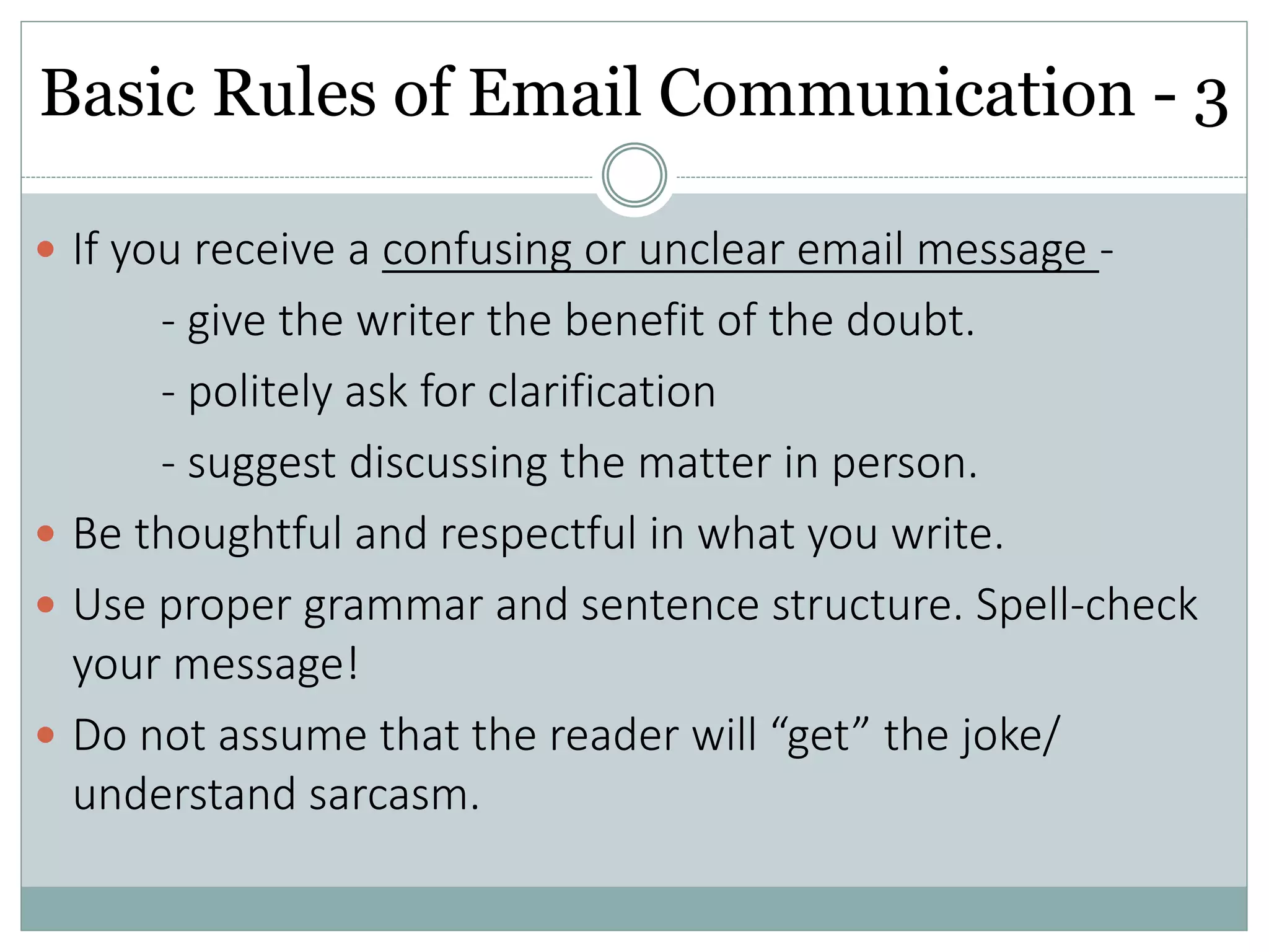Email Etiquette - Basics | PPTX