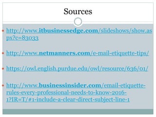 Email Etiquette - Basics | PPTX