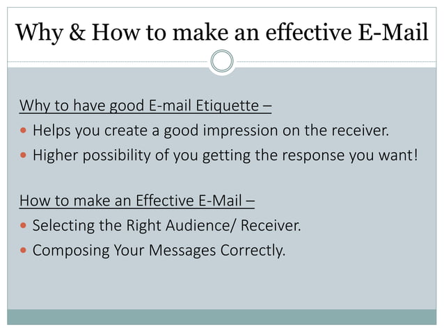 Email Etiquette - Basics | PPTX | Email | Internet
