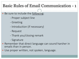 Email Etiquette - Basics | PPTX