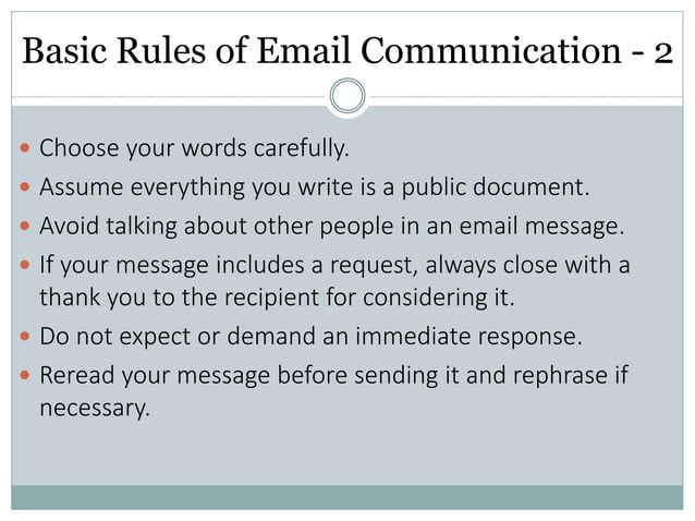 Email Etiquette - Basics | PPTX | Email | Internet