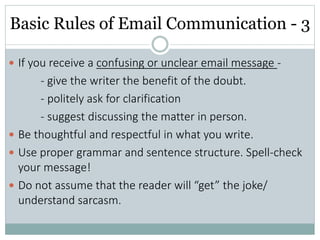 Email Etiquette - Basics | PPTX