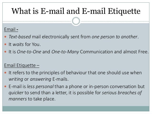 Email Etiquette - Basics
