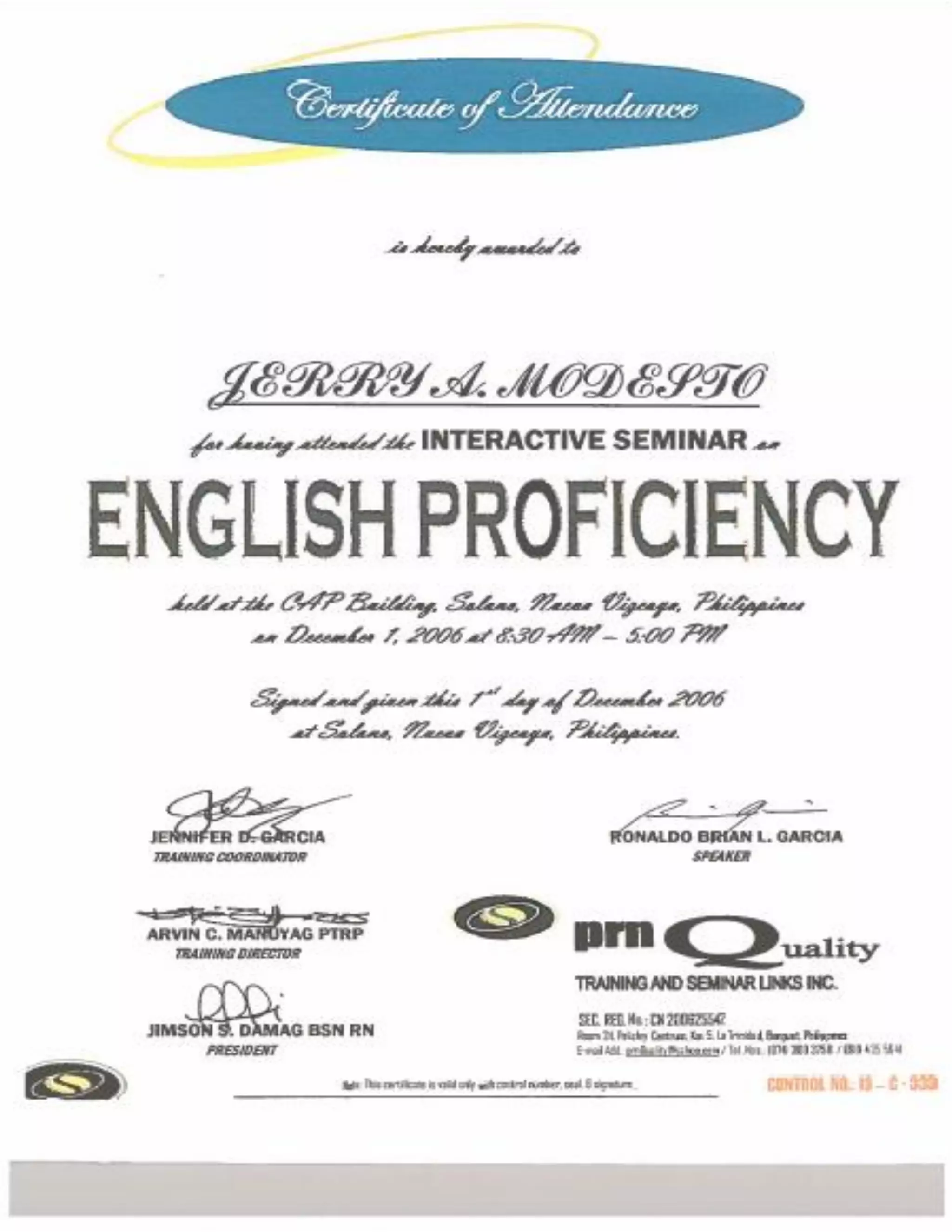 English proficiency | PDF