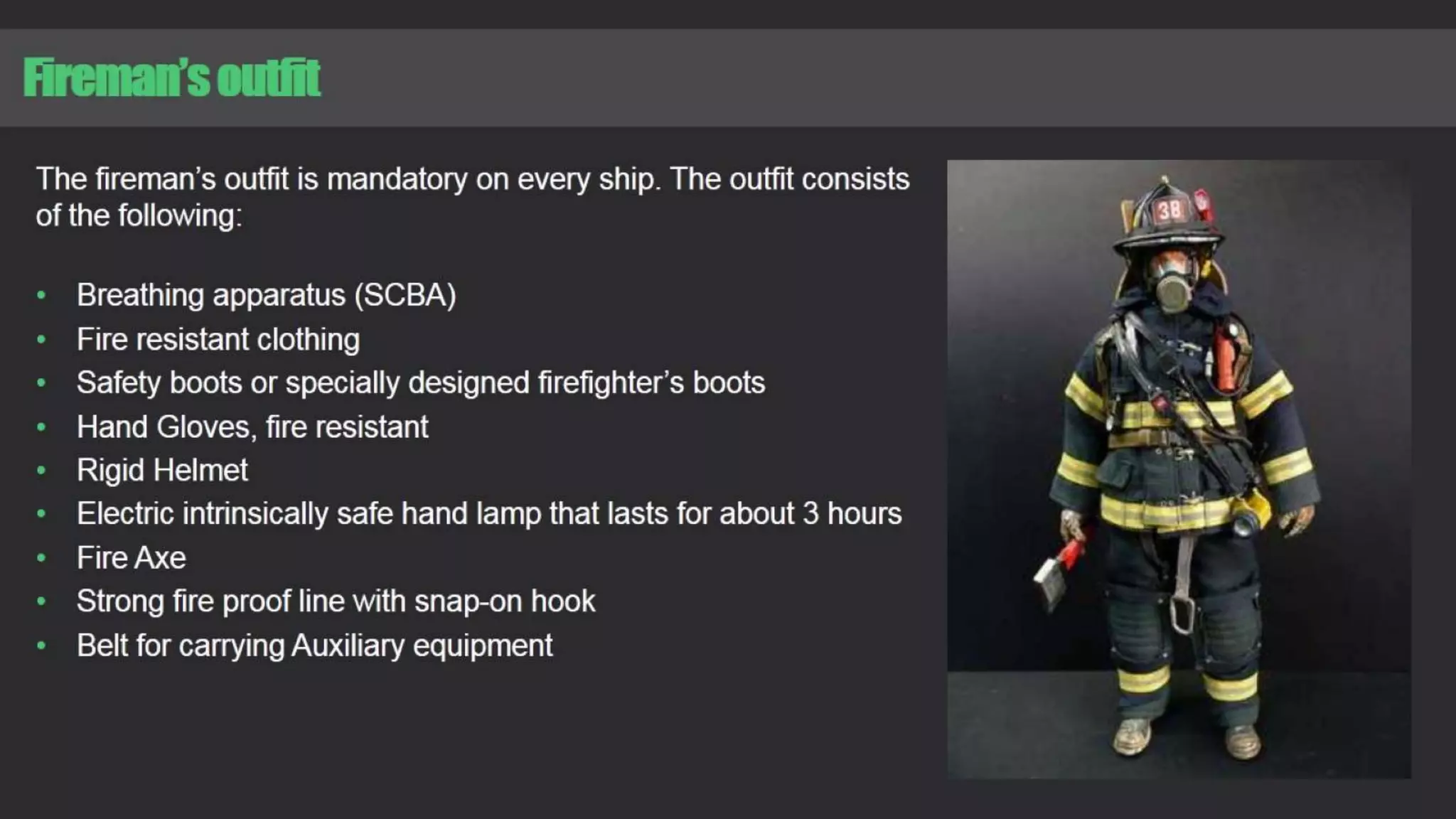 Fireman's outfit (Fire drills & training) | PPTX