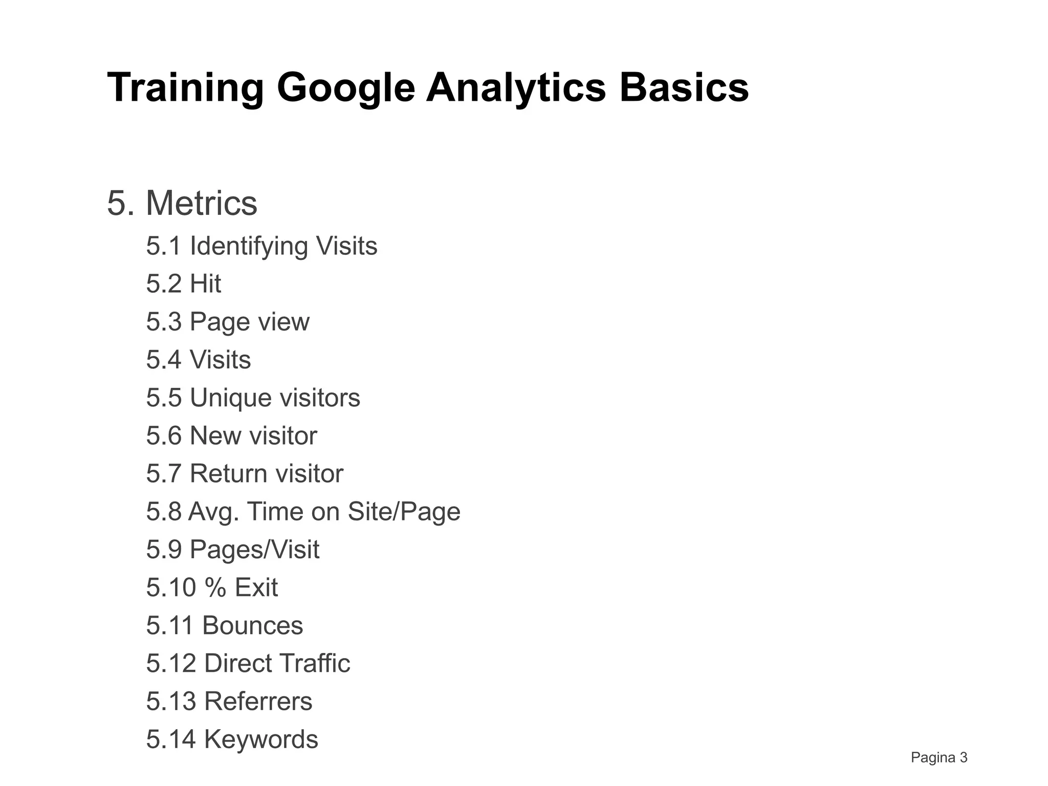 Training Google Analytics Basics | PPT