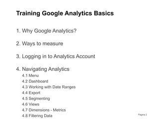 Training Google Analytics Basics | PPT