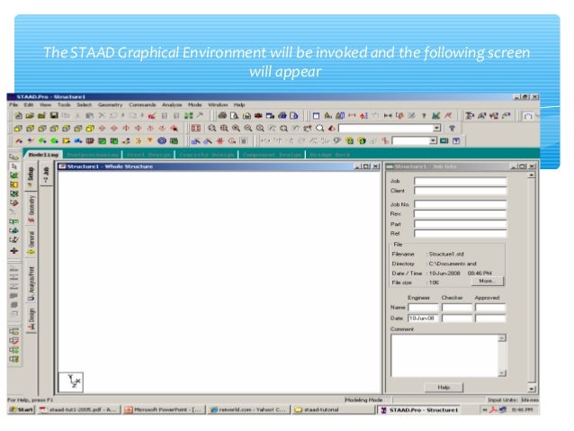 Using Staad Pro 2007 Lanaly