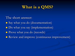 Training - Implementing a QMS.ppt