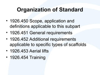 Scaffolding Safety US OSHA Requirements USISHA | PPT