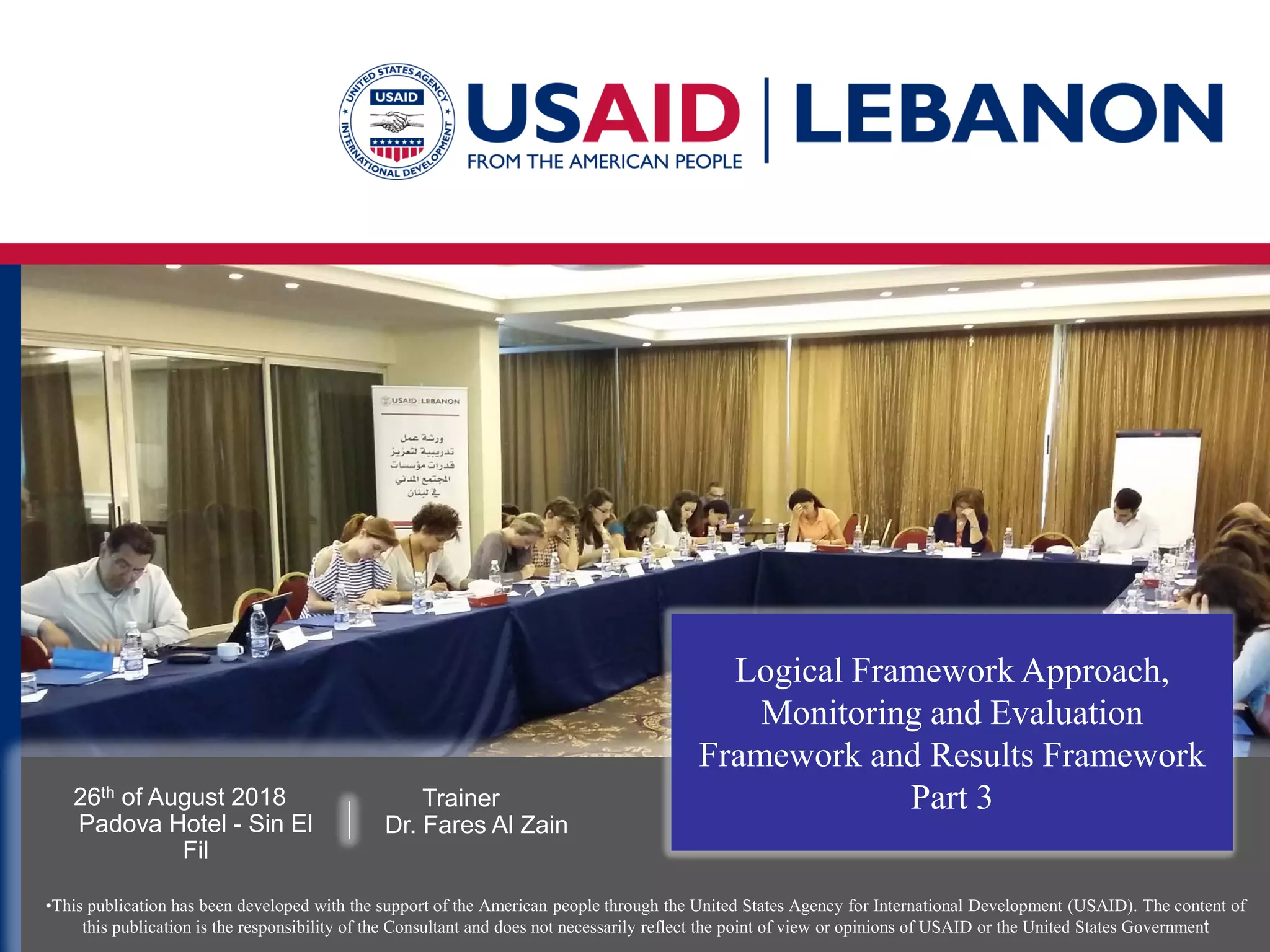 Training On Logical Framework Approach Monitoring And Evaluation Framework And Results Framework