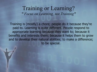 Training or Learning | PPT