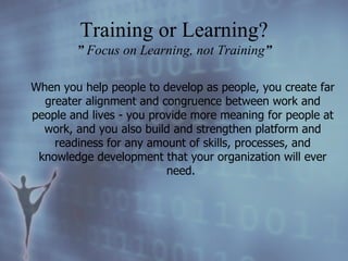 Training or Learning | PPT
