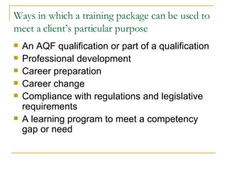 Training Packages Session 2 | PPT